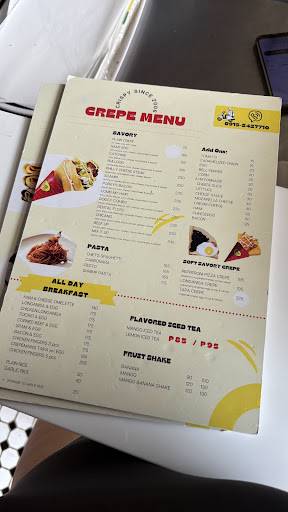 Menu at Crepeman Cafe, Pasig, Pioneer St. cor. United St