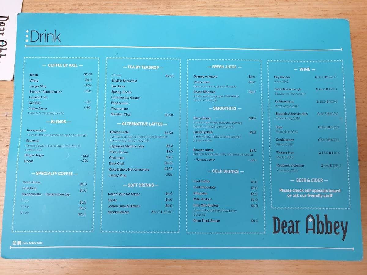 Menu at Quarter Two Cafe, Moonee Ponds