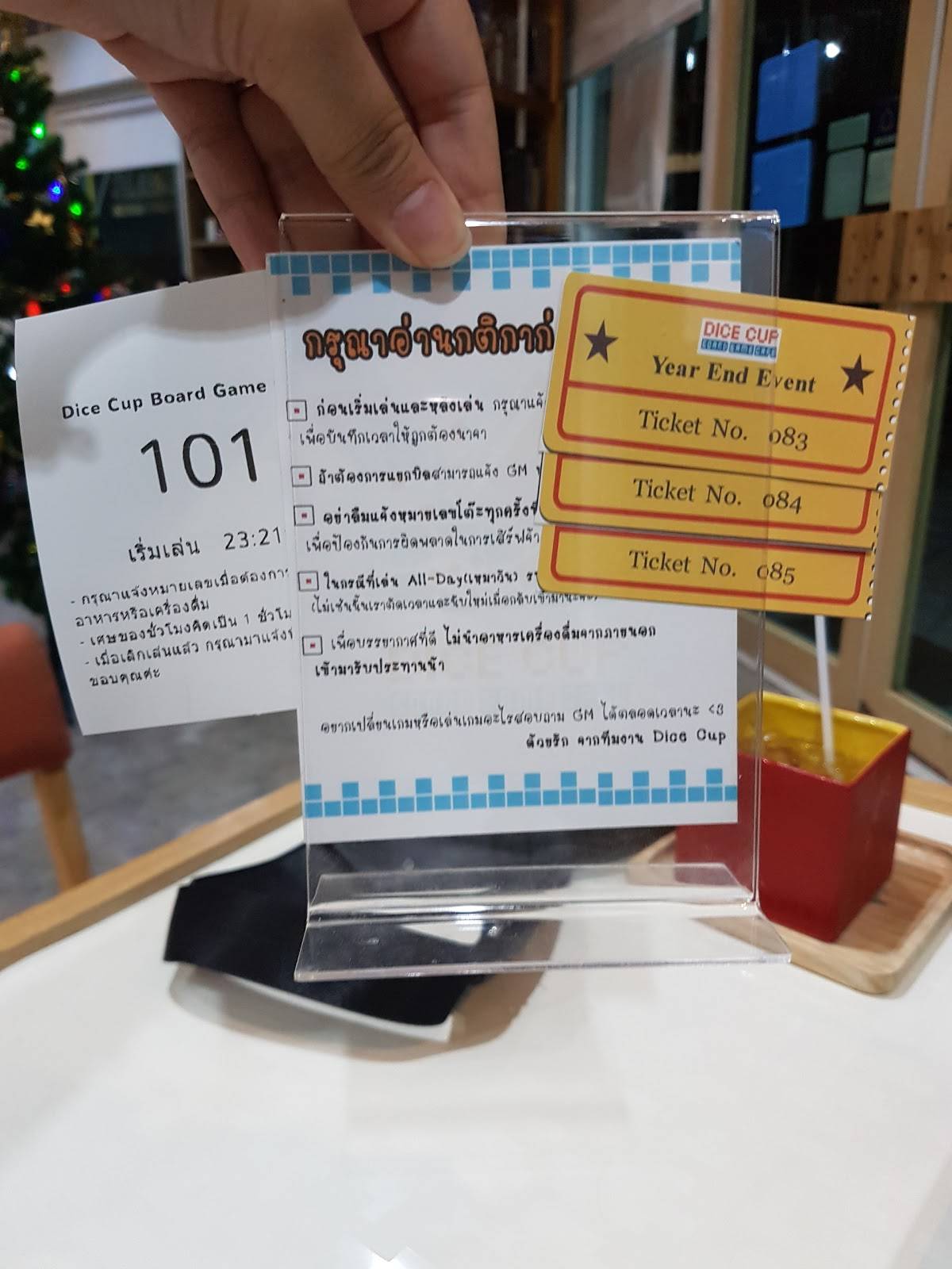 Menu at Dice Cup (Board Game Cafe), Bangkok