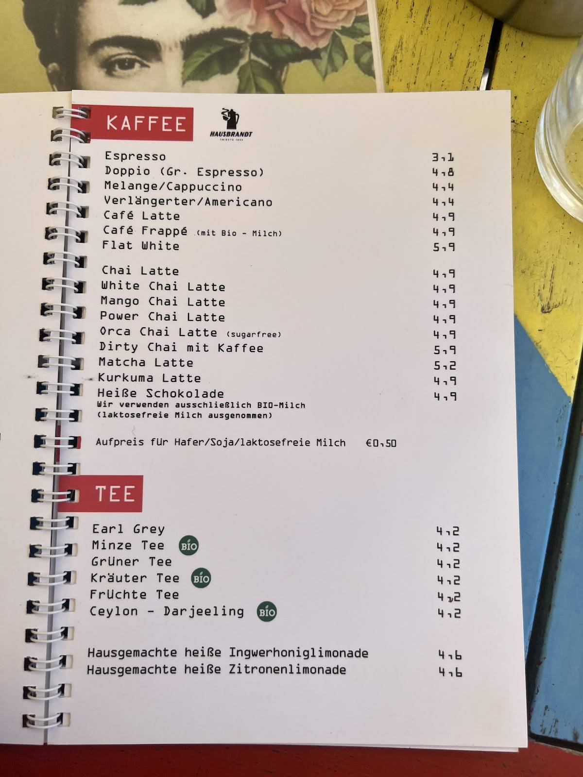 Speisekarte von Café Frida restaurant, Wien
