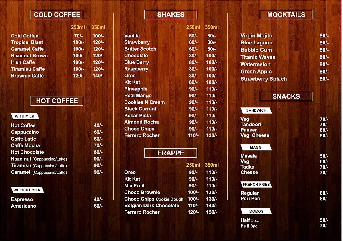 Menu at Fun Zone, Kota, Shop No.2