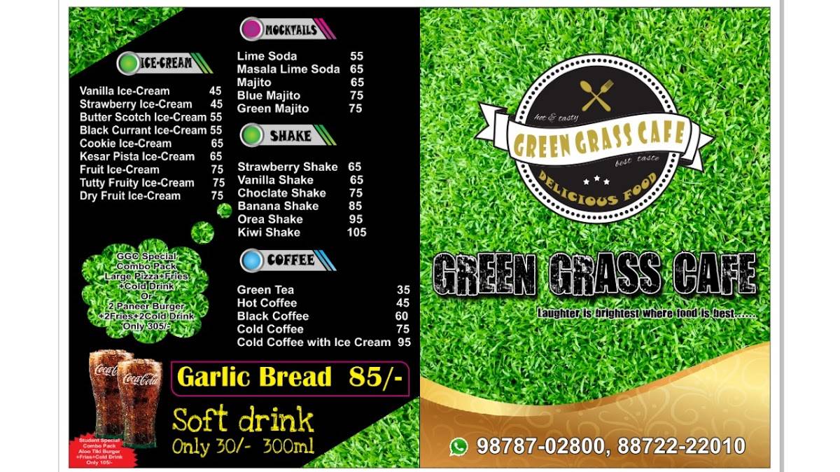 Menu at Green Grass Cafe, Barnala