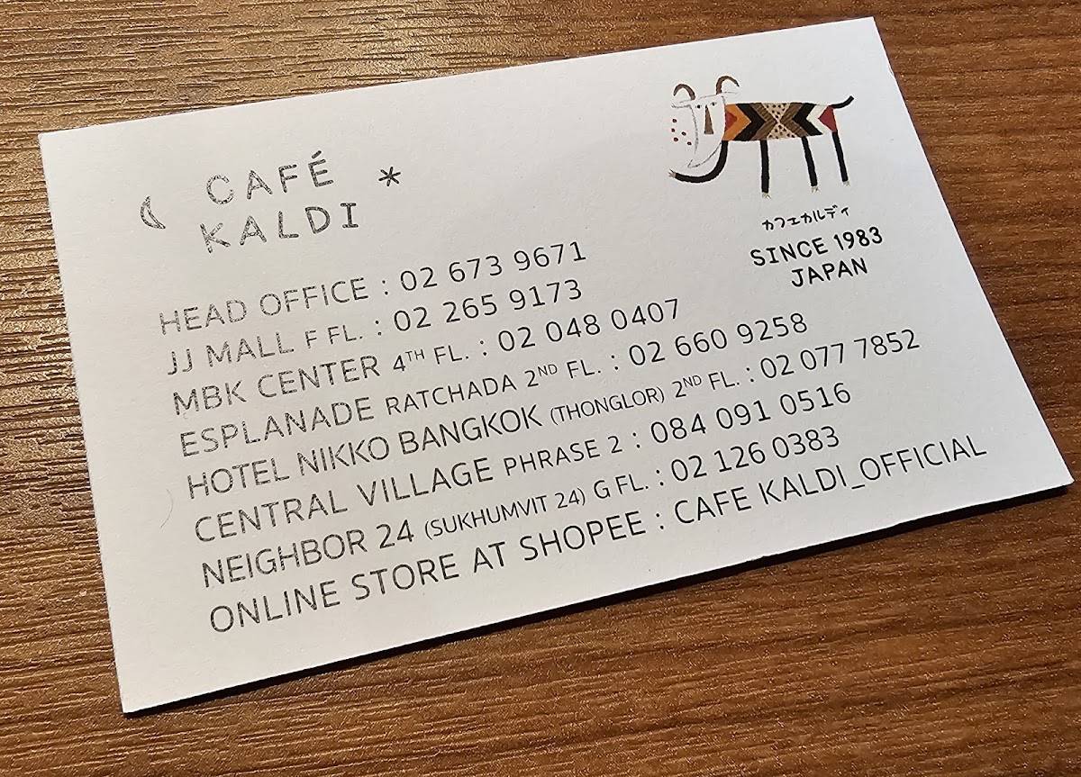 Carta de Cafe Kaldi สาขา JJ MALL, Bangkok, 588 Kamphaeng Phet 2 Rd