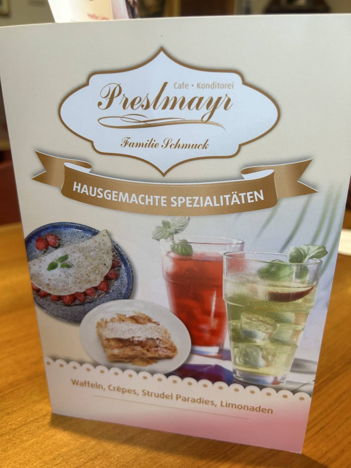 Speisekarte von Cafe Konditorei Preslmayr / Familie Schmuck, Bad ...