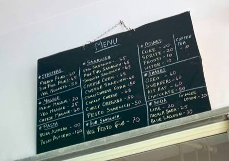 Menu at Kush Cafe, Bengaluru