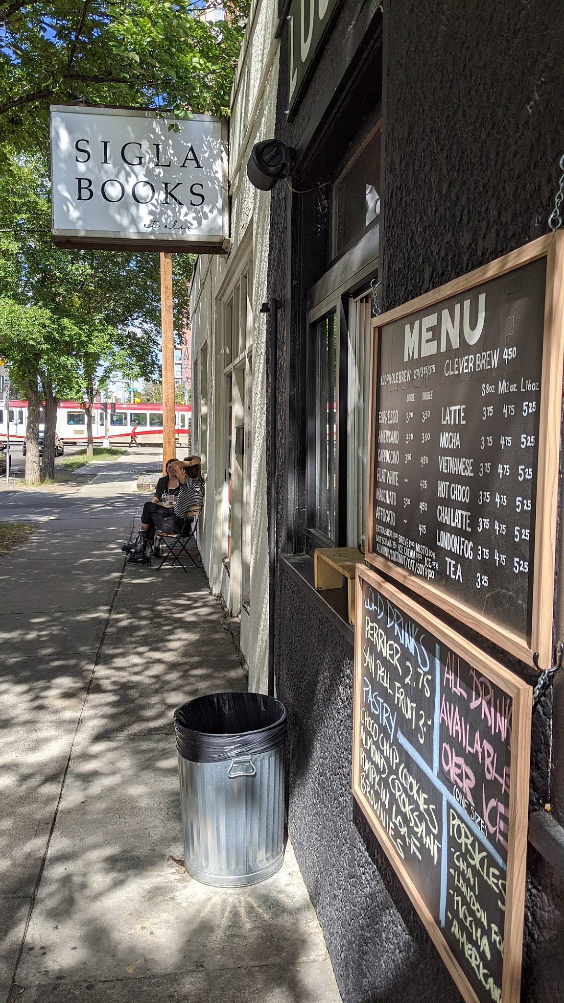 Menu at Loophole Coffee Bar, Calgary