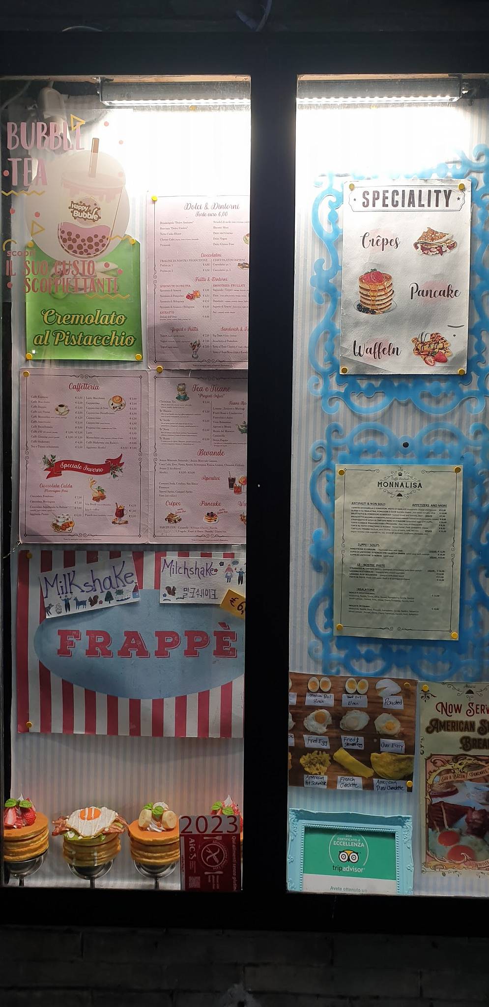 Menu at Monnalisa Caffè Bistrot cafe, Assisi