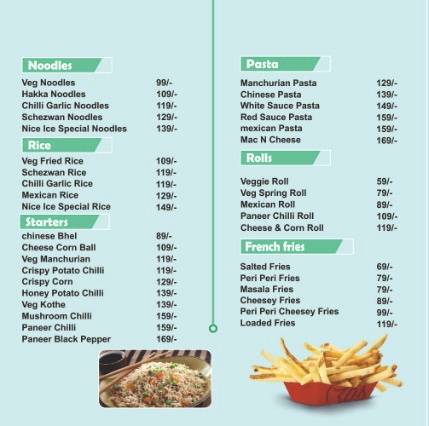 Menu at Nice Ice Cafe, Satna