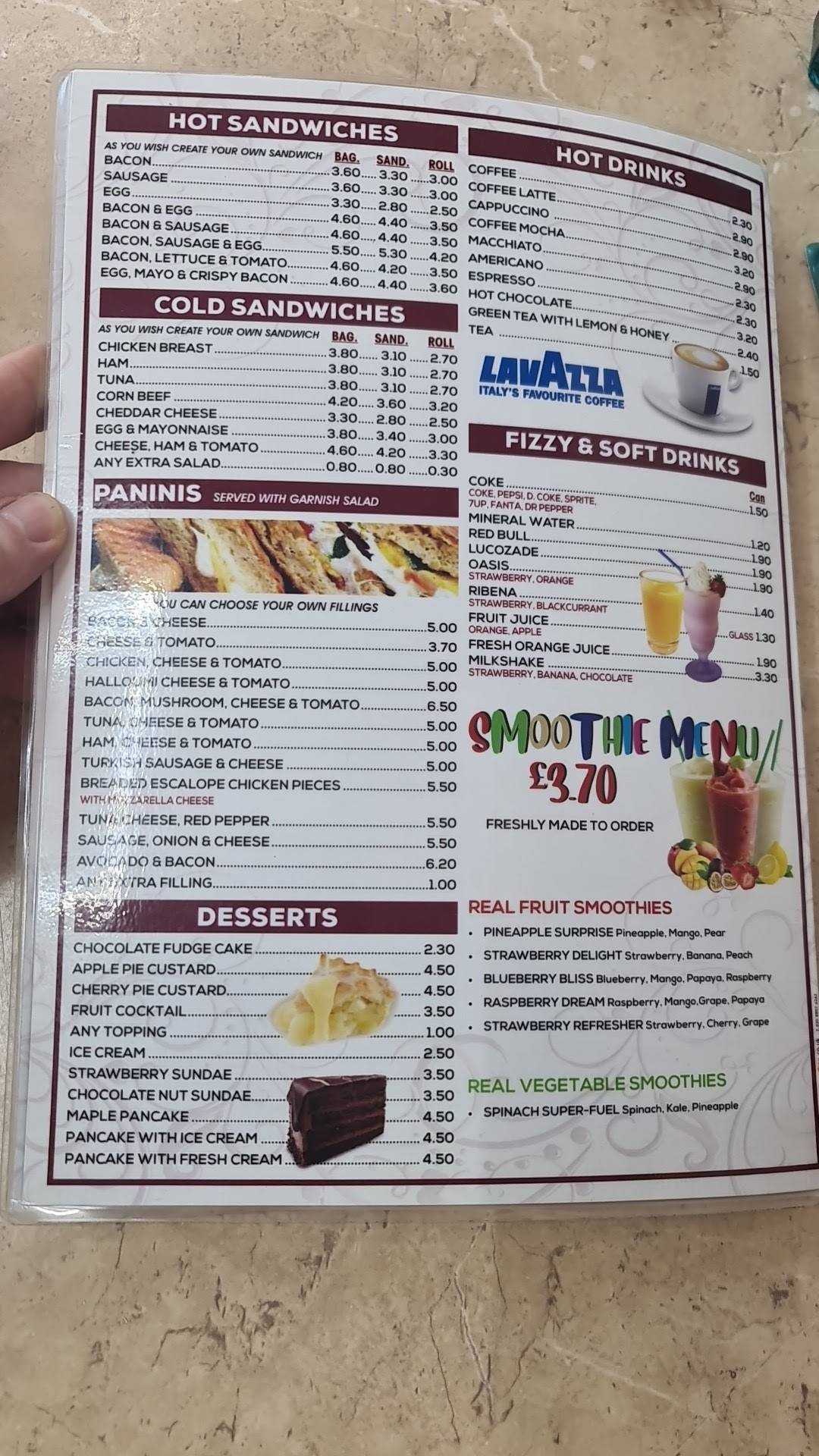 Menu at North Street Cafe, Romford