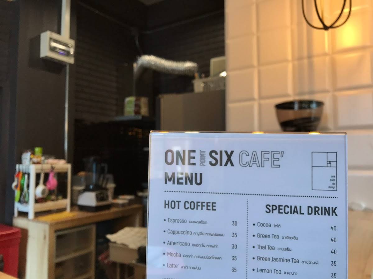 Carta de One Point Six Design & Cafe', Fa Ham