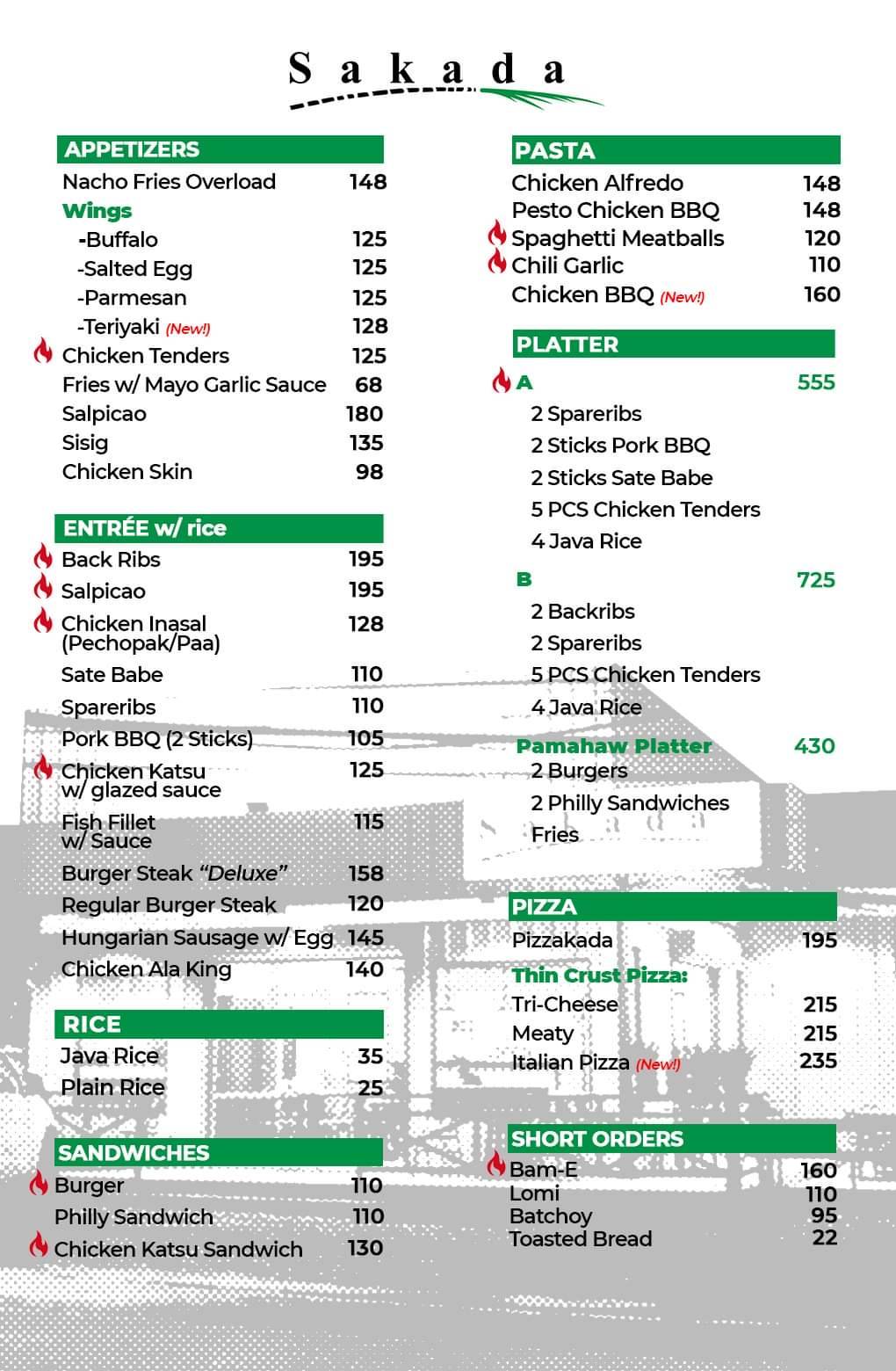 Menu at Cafe Sakada Silay, Silay City