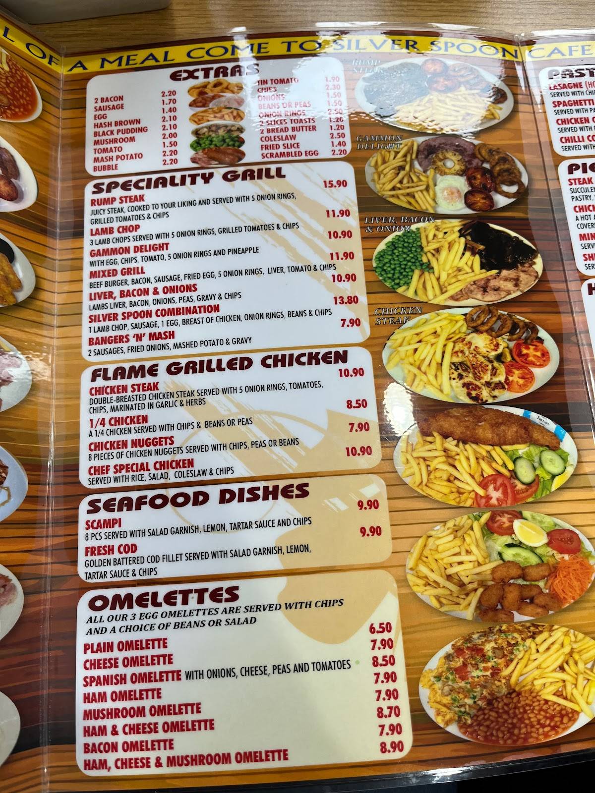 Menu at Silver Spoon cafe, Sleaford