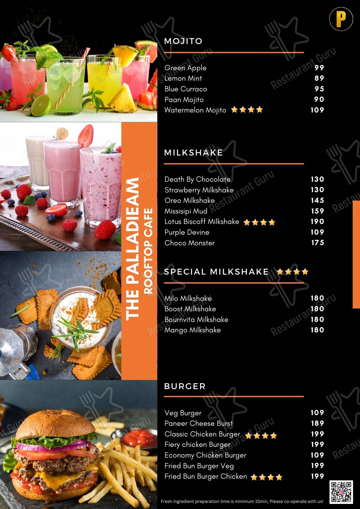 Menu at The Palladieam Rooftop Cafe, Kanchipuram