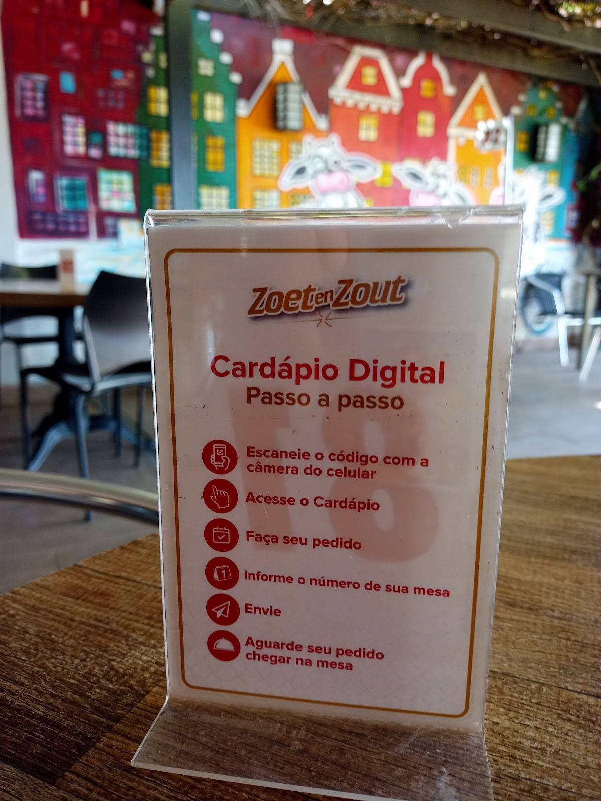Menu em Confeitaria Zoet en Zout café, Holambra