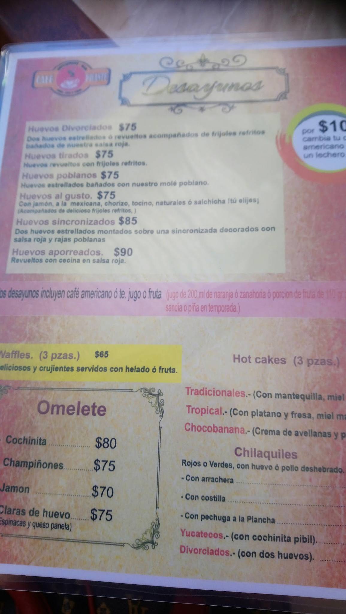 Carta de Café & Picante, Pachuca de Soto
