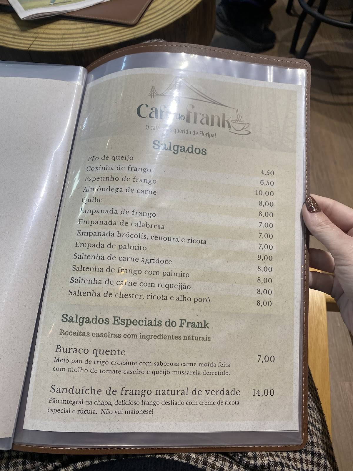 Menu em Café do Frank, Florianópolis