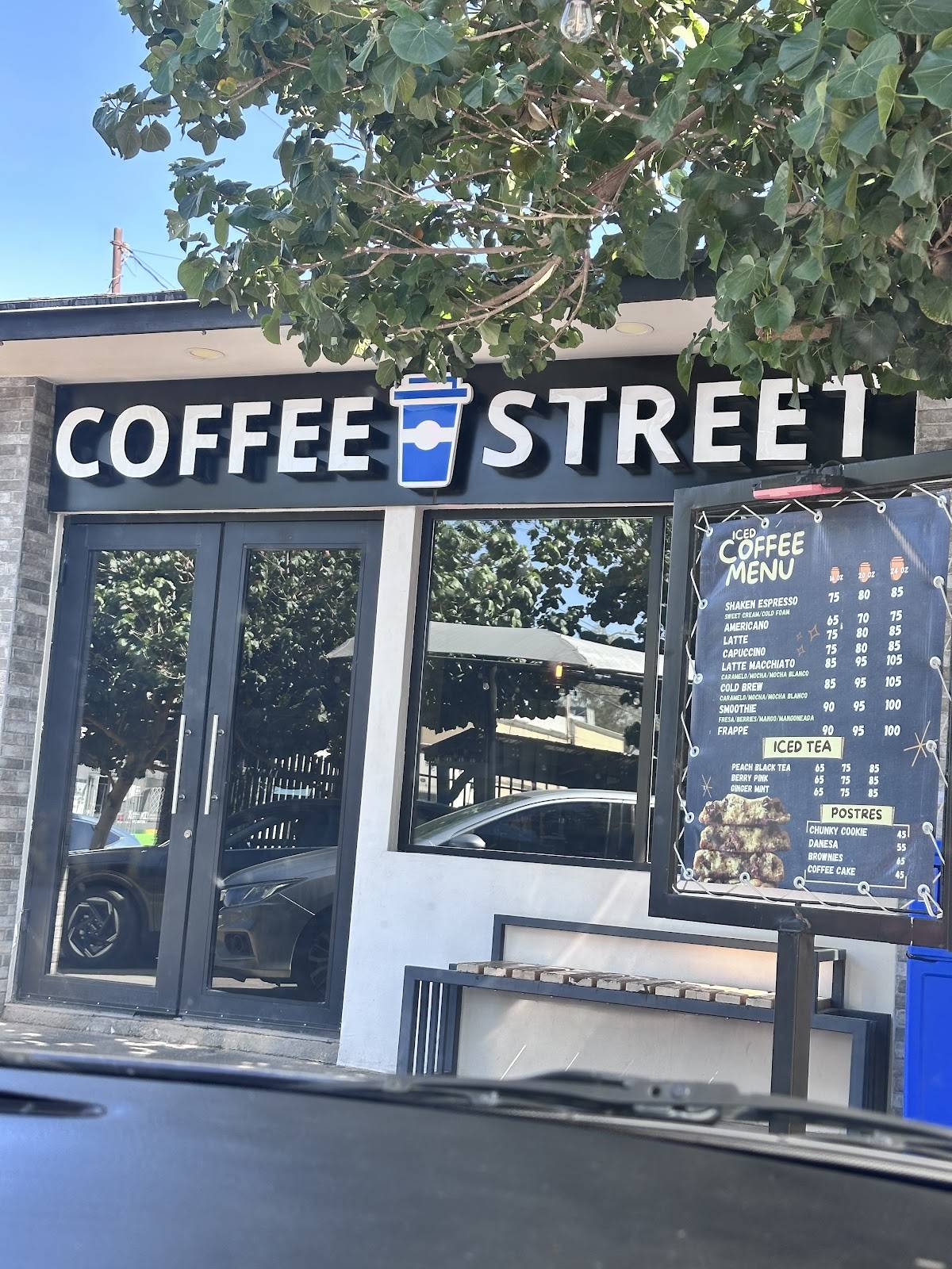 Carta de cafetería Coffee Street, Mexicali