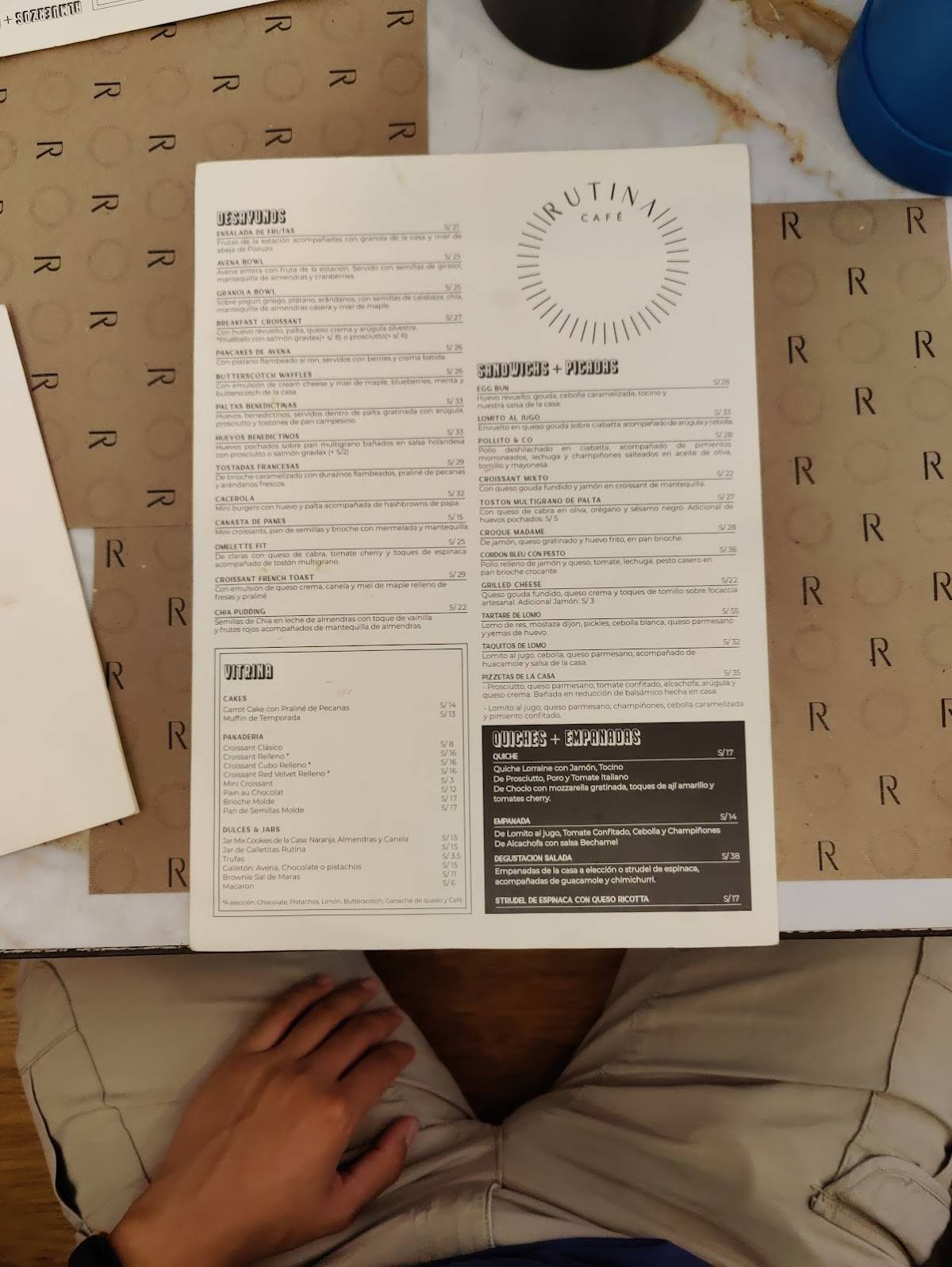 Carta de Rutina Café, Miraflores