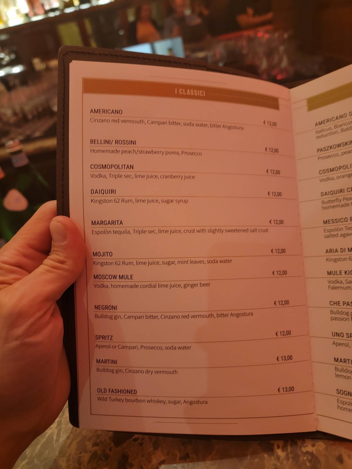 Menu at Caffe Concerto Paszkowski cafe, Florence