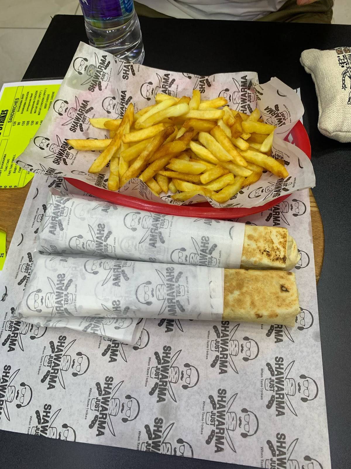 Menu at Just Shawarma EG restaurant, Egypt