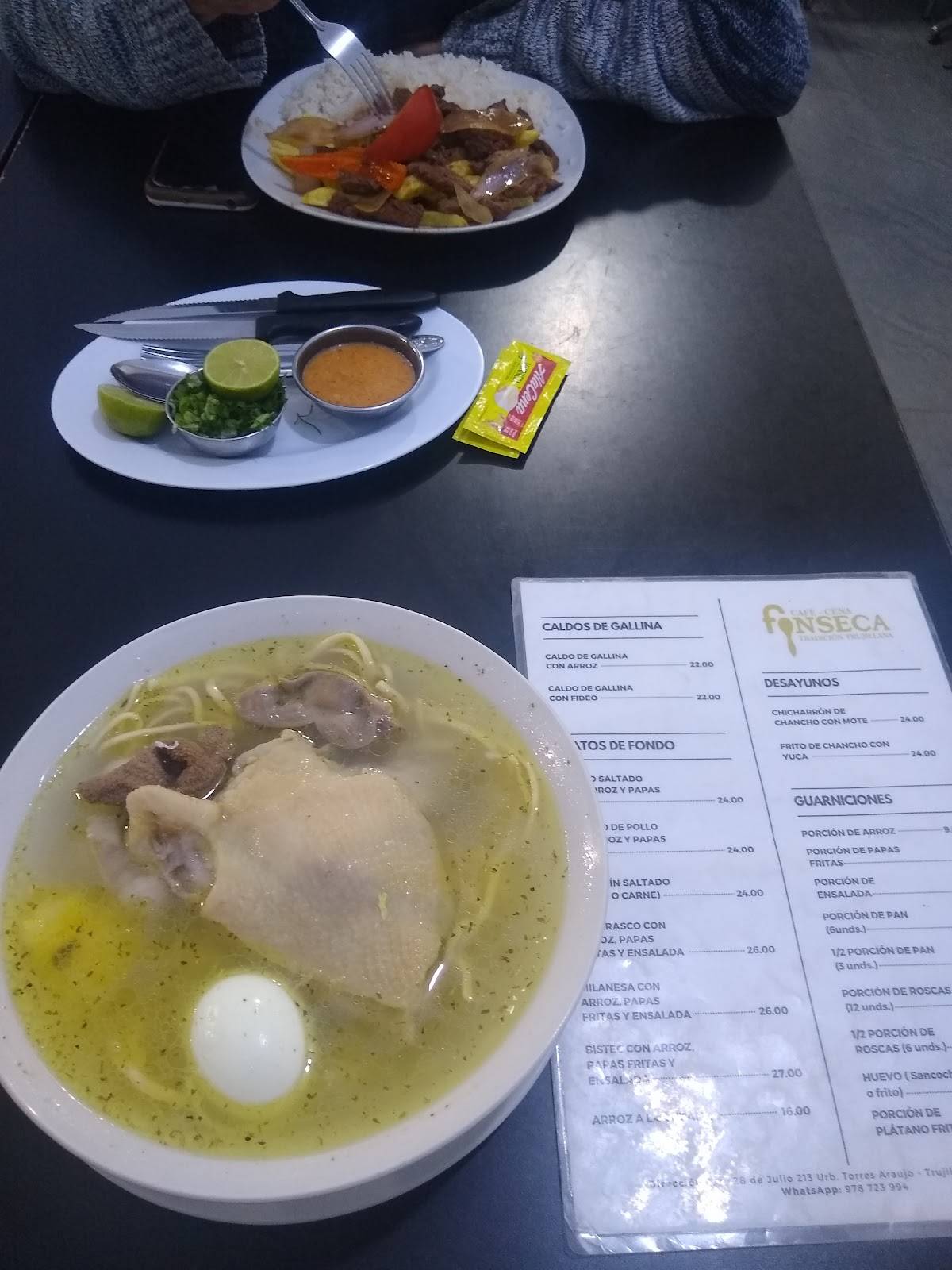Menu at Caldos Fonseca (Cafe cena Fonseca ), Trujillo, Av. 28 de Julio 213