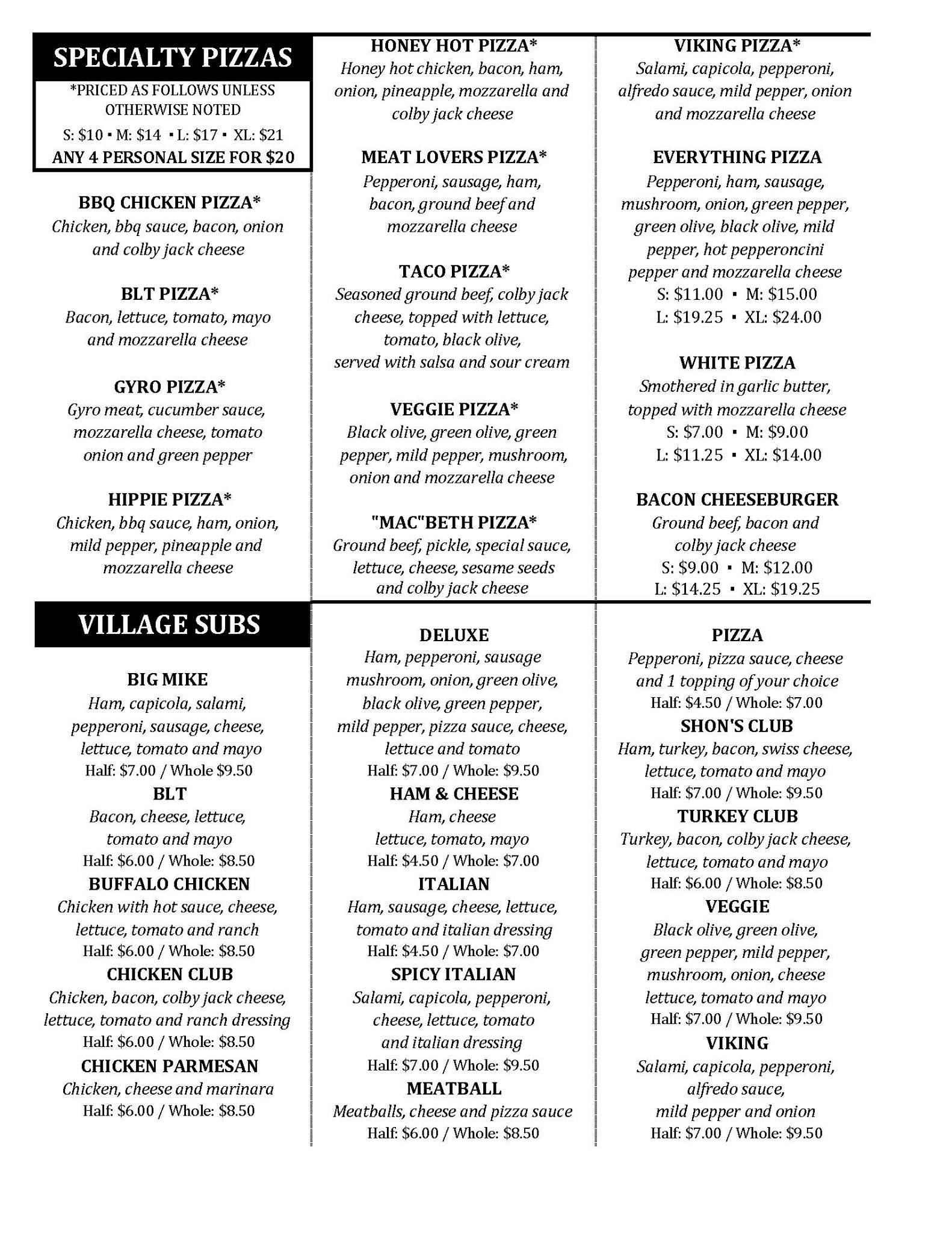 Menu at Ok Cafe Caledonia,Oh, Caledonia
