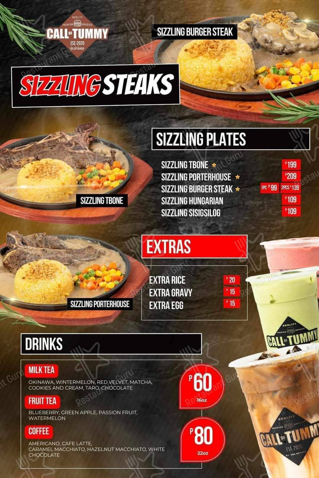 Menu at Call of Tummy - Brookside Hills, Cainta restaurant, Cainta