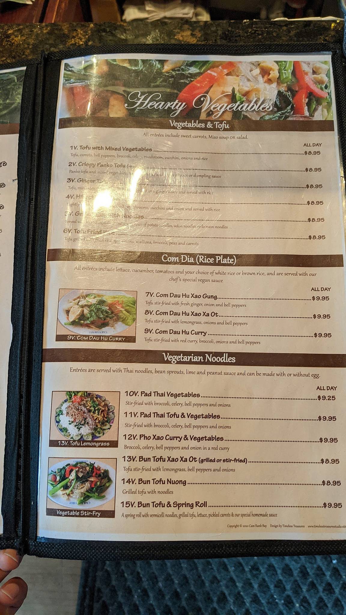 Menu at Cam Ranh Bay restaurant, Banner Elk