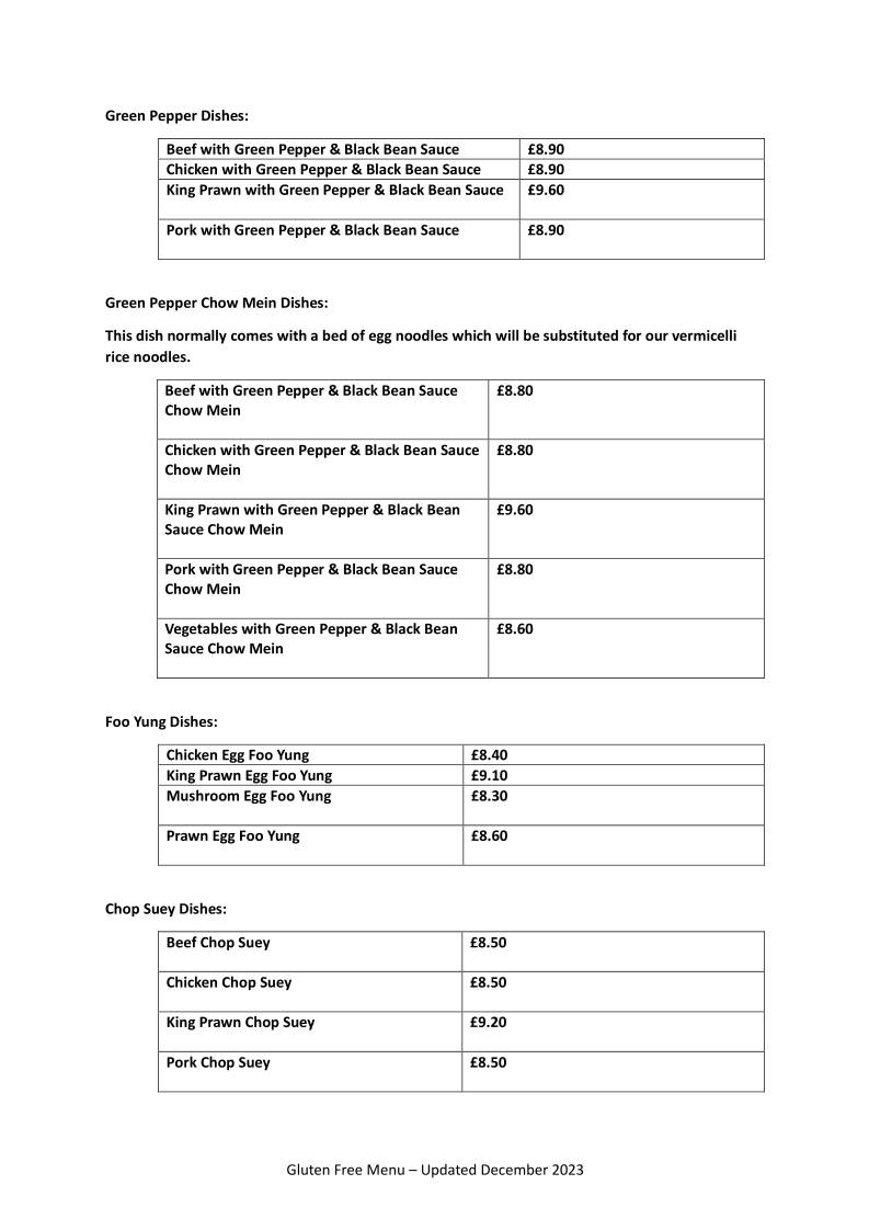 Menu at Camdean Chinese Carry Out fast food, Dunfermline