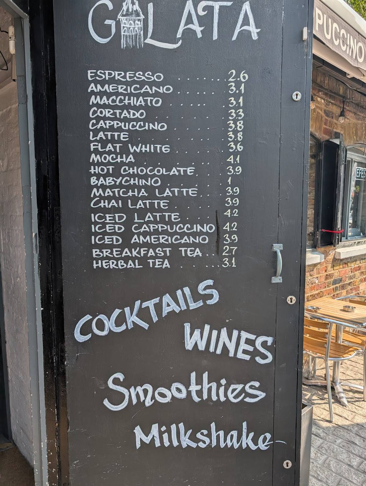 Menu at Canal No 5 cafe, London