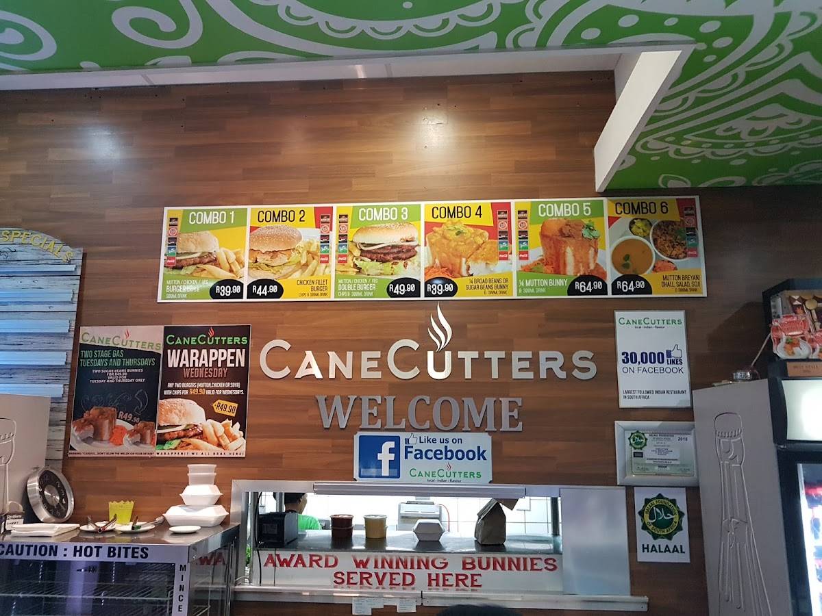 Menu at Canecutters Glenwood restaurant, Durban, 53-55 Helen Joseph Rd