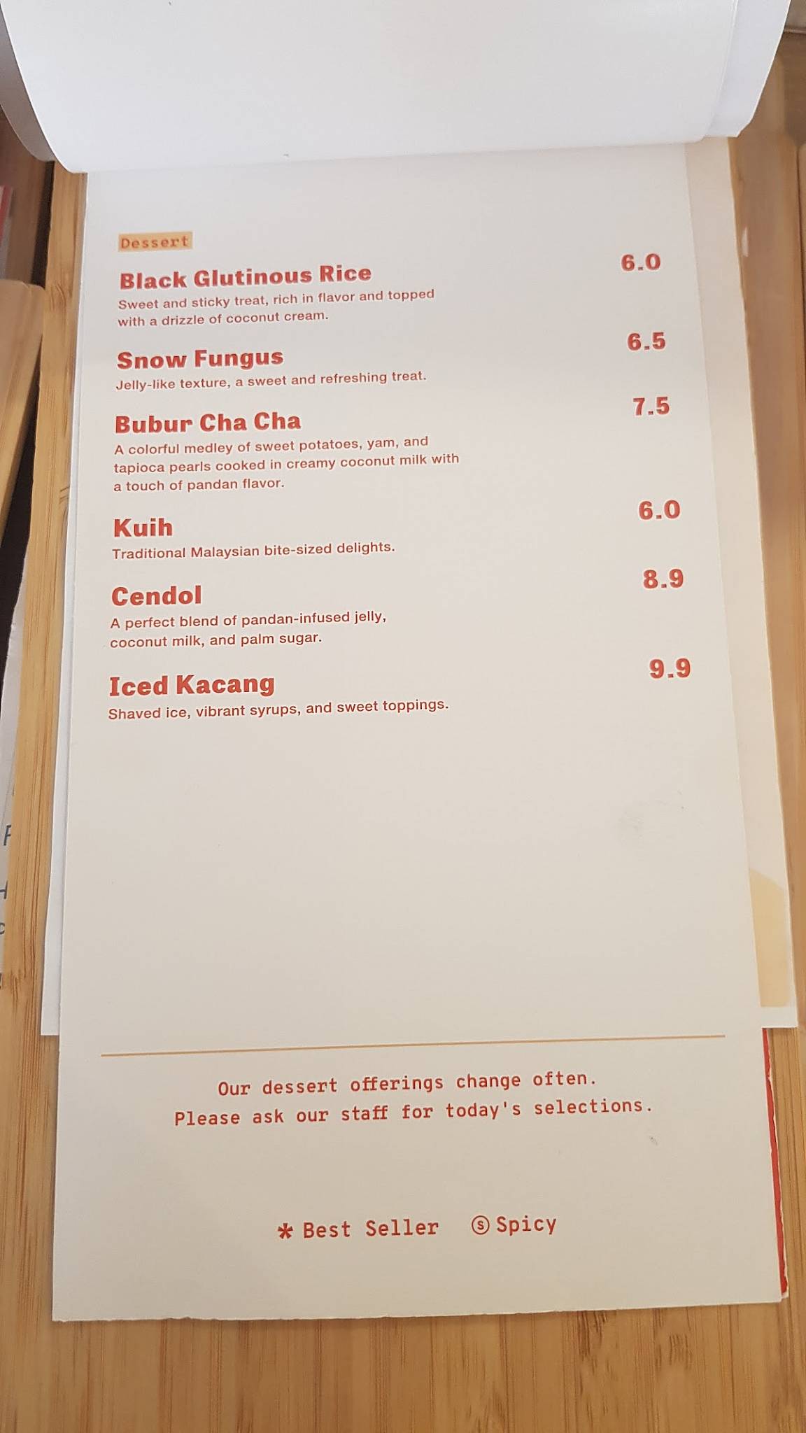 Menu at Uncle Eddie restaurant, Canning Vale