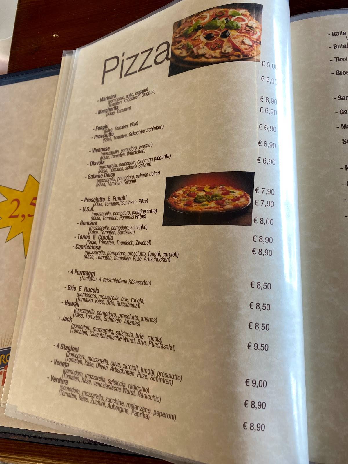 Menu da Onda Blu Beach Restaurant, Caorle
