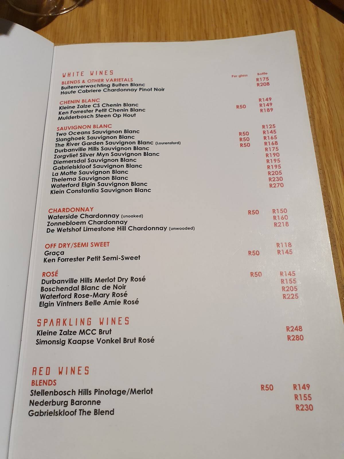 Menu at Oceans 8 Seafood & Sushi Somerset West restaurant, Cape Town