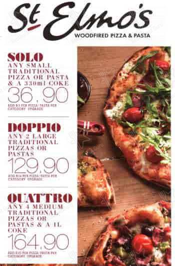 Menu at St. Elmo's Pizzaway, Cape Town, 64 Main Road