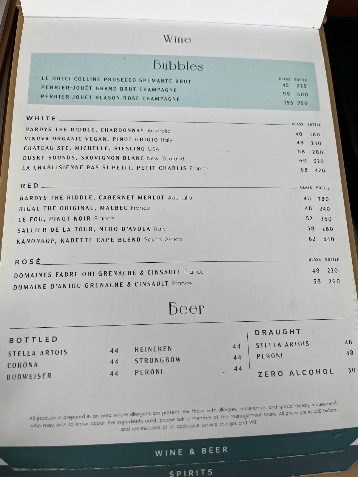 Menu at Capila Pool Bar & Grill, Abu Dhabi
