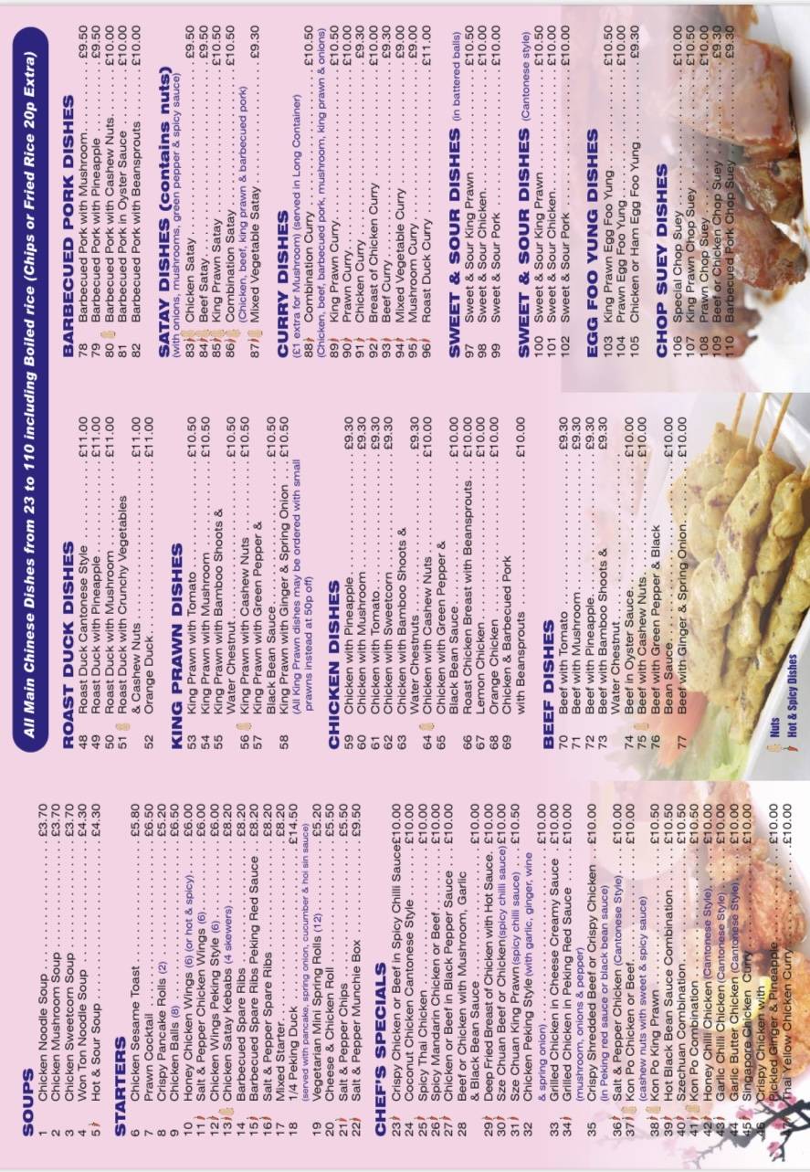 Menu at Capital chinese fast food, Alva