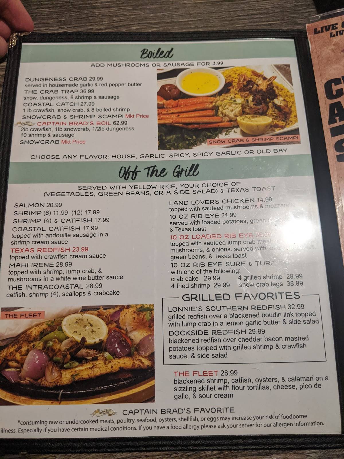 Menu at Captain Brad's Coastal Kitchen pub & bar, Tomball
