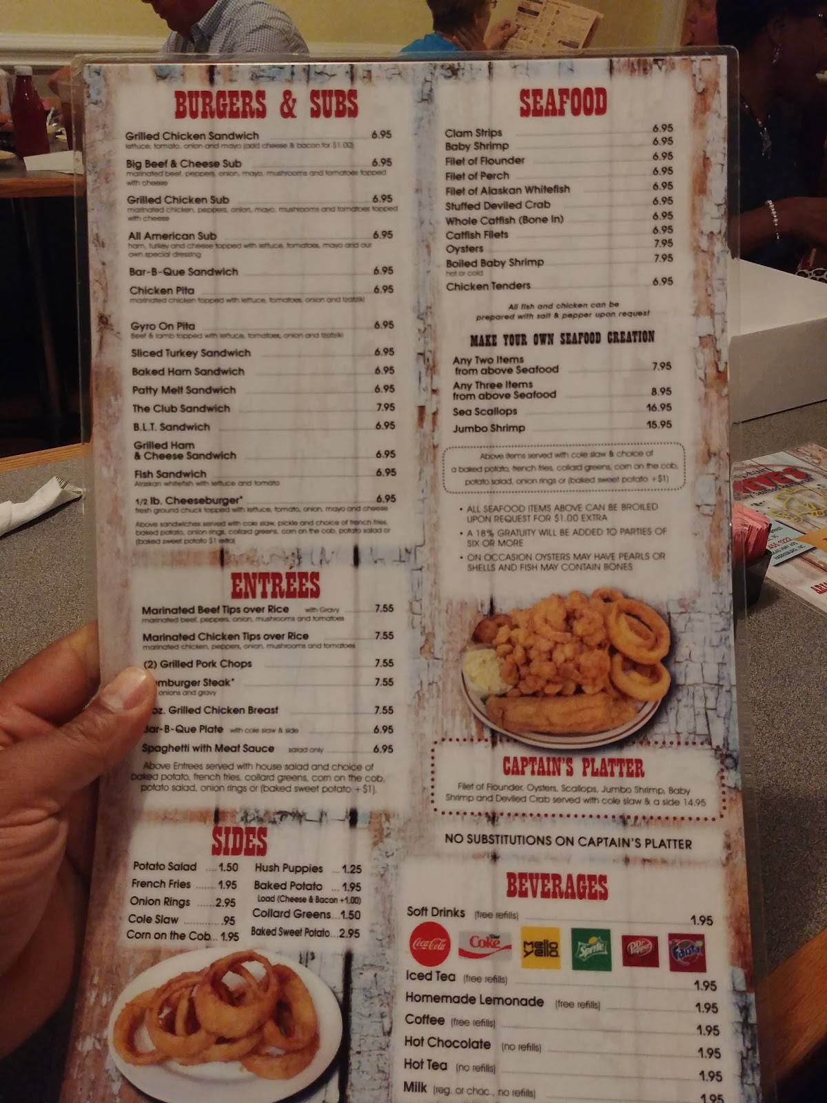 Menu at Captain Steve's Family Seafood Restaurant in Fort Mill, SC ...