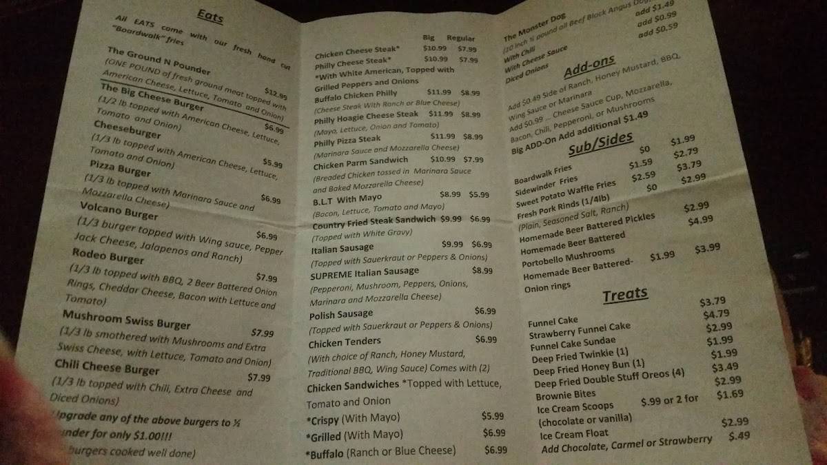 Menu at Carnival Cafe, Rogersville