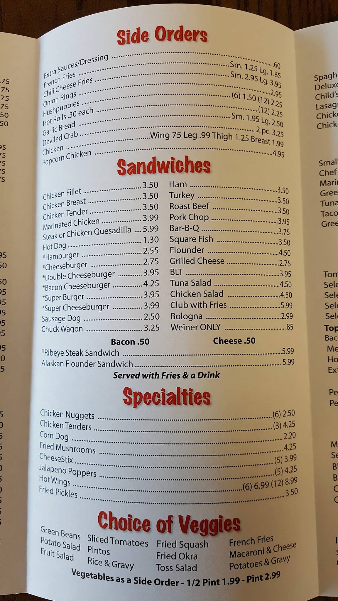 Menu at Carolina Fried Chicken and House of Pizza fast food, Robbins