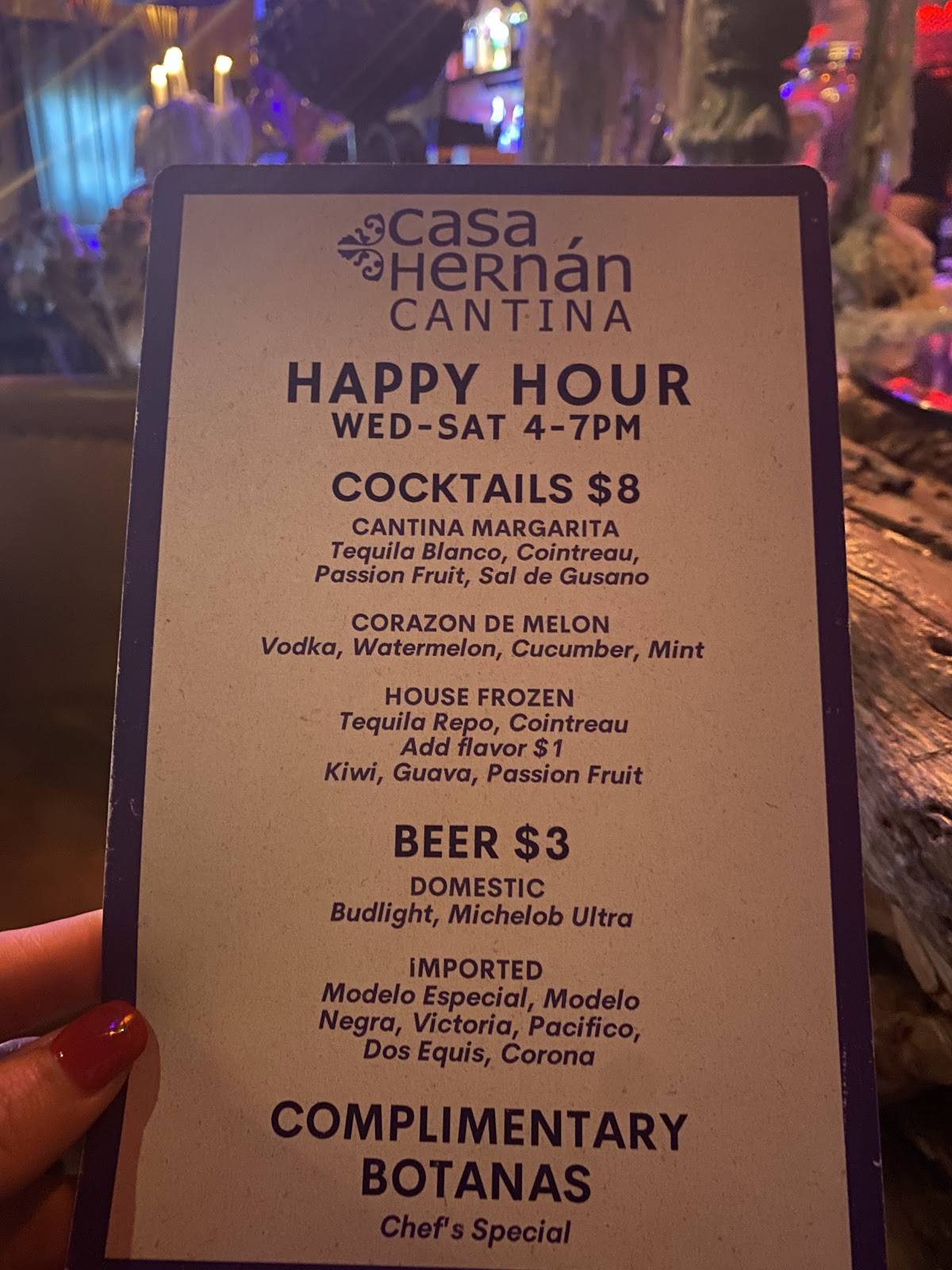 Menu at Casa Hernán Mexican Cantina pub & bar, San Antonio