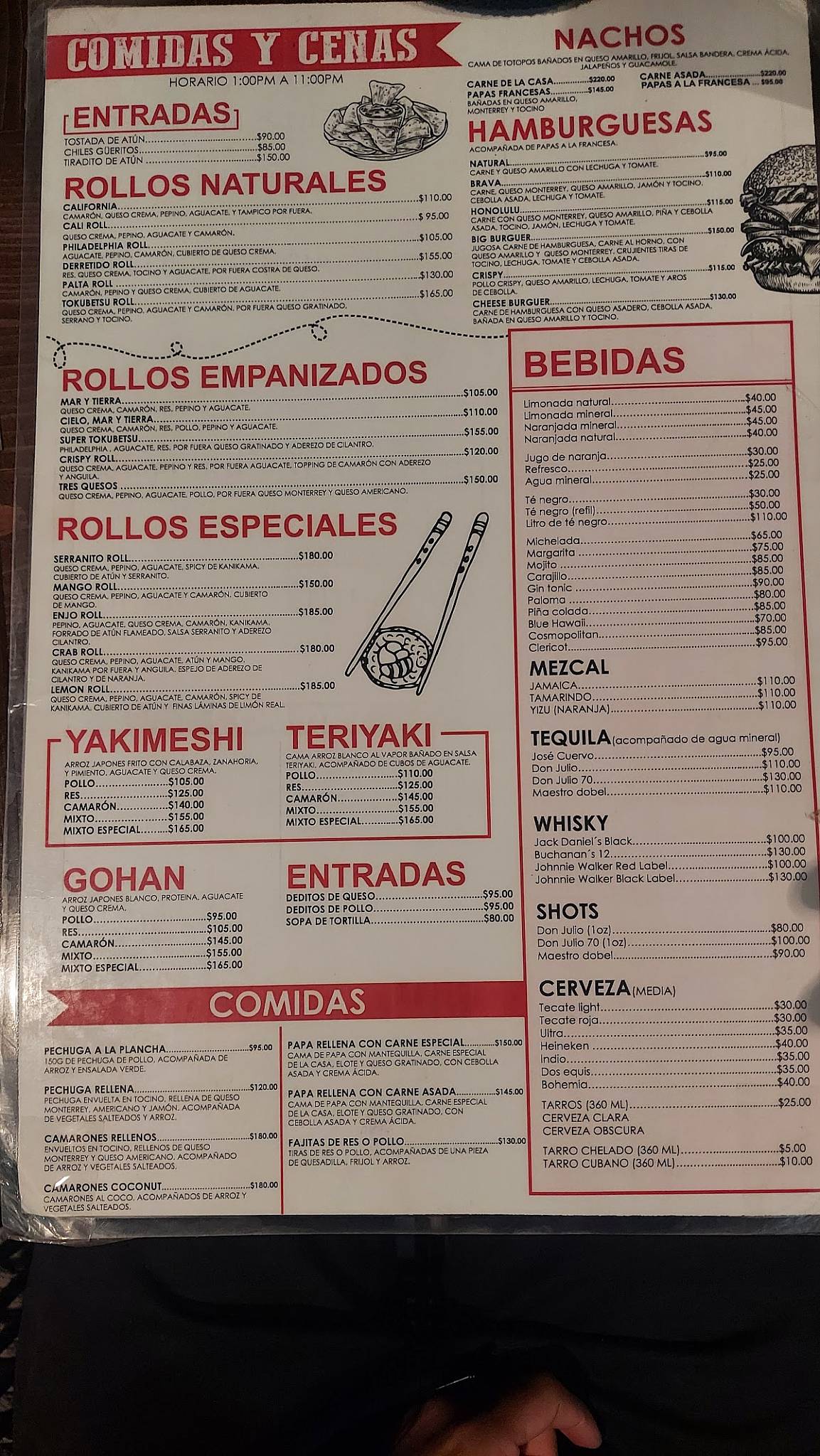 Carta de Casa Rafael Restaurante, Ciudad Constitución