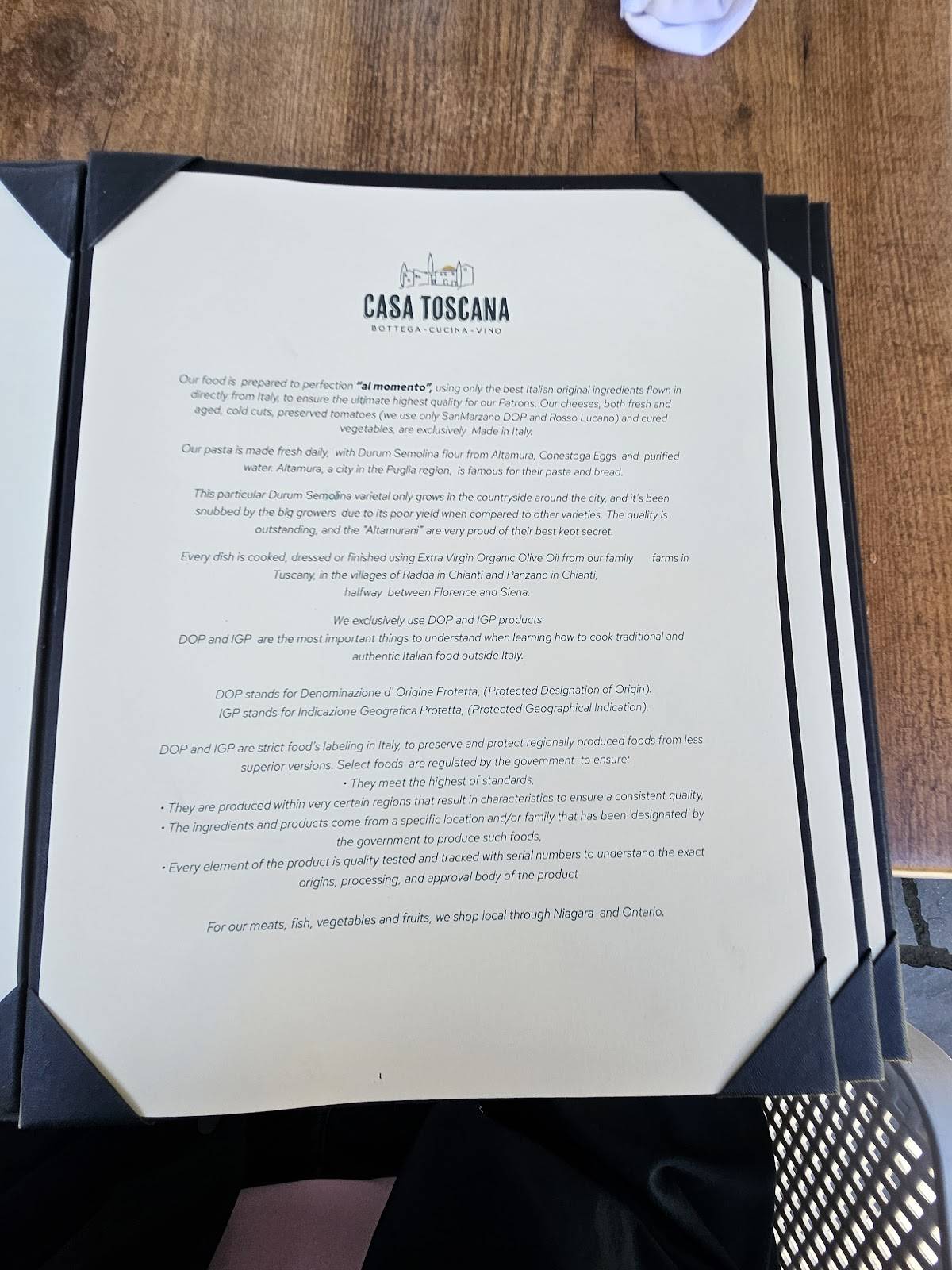 Menu at Casa Toscana Grimsby restaurant, Grimsby
