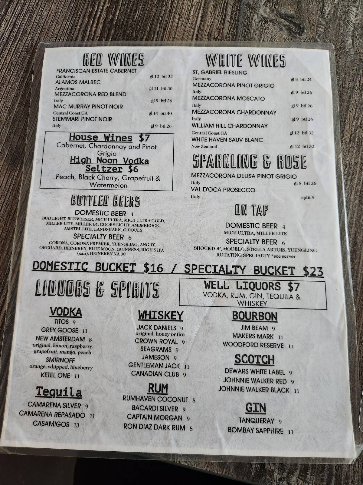 Menu at Cass Cay Restaurant & Bar, Burnt Store Marina