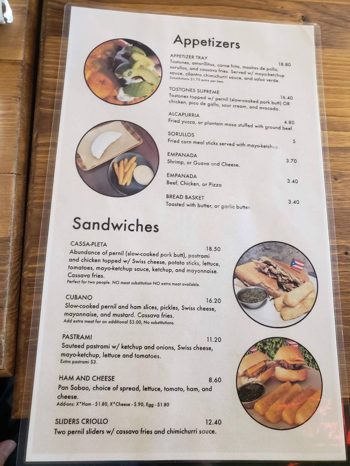 Menu at Cassava restaurant, El Paso, N Zaragoz Rd Ste 115