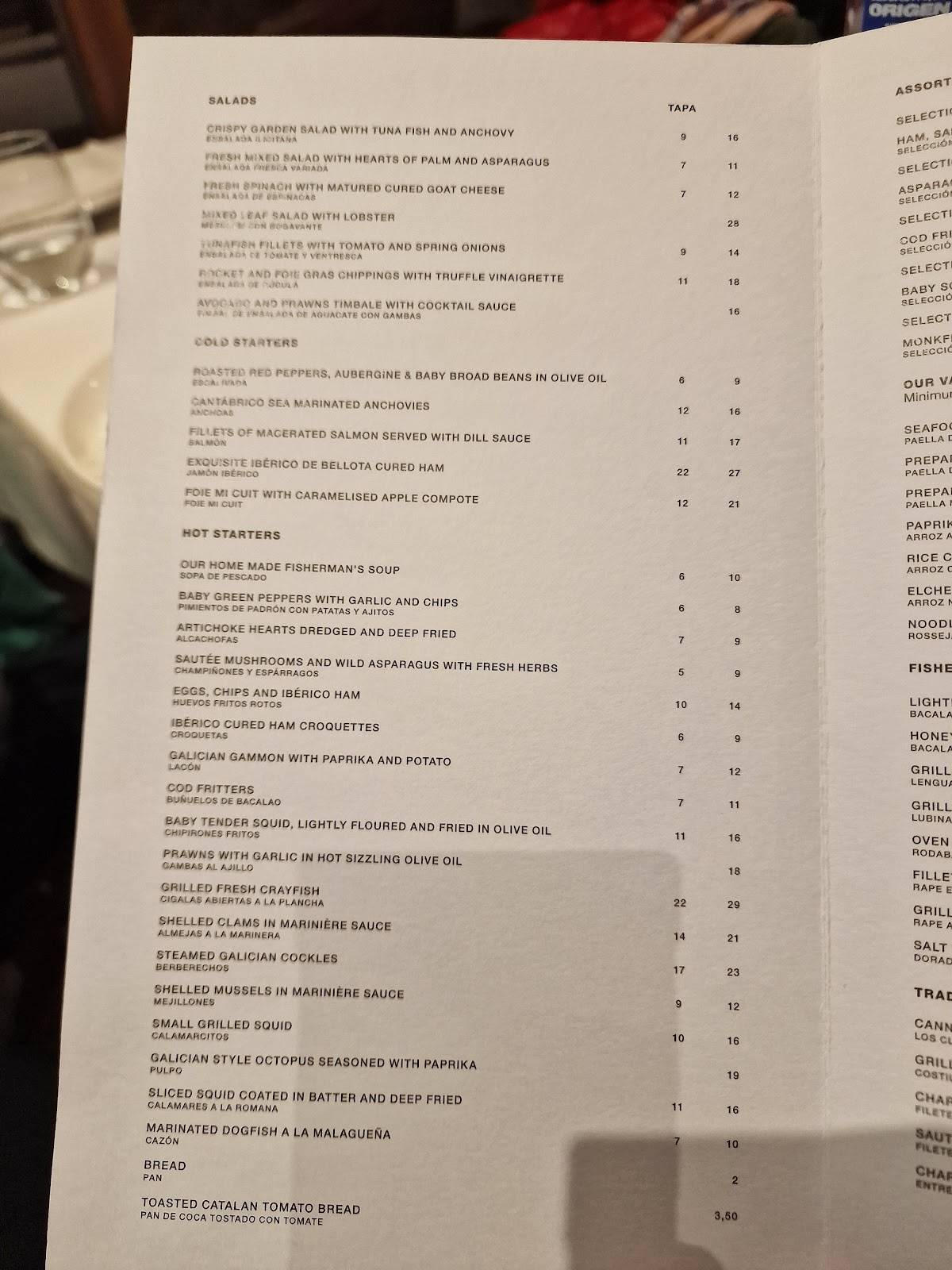 Carta de Torreon Restaurant, Gavà