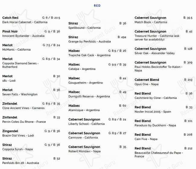 Menu at Catch Bar & Grill, Cleveland