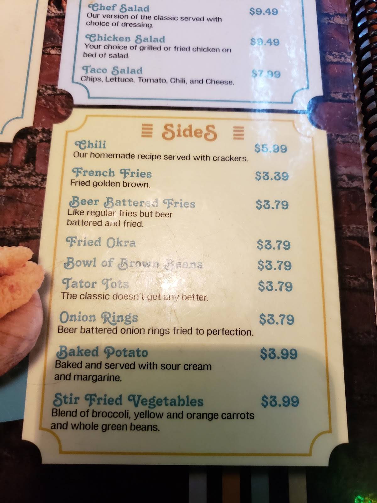 Menu at Cedar Lounge steakhouse, Morrilton