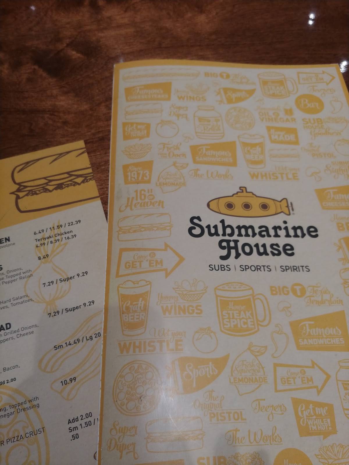 Menu at Submarine House pub & bar, Centerville, 503 Miamisburg ...